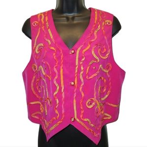 Starfire | Jackets & Coats | Vintage Starfire Pink Vest With Orange ...